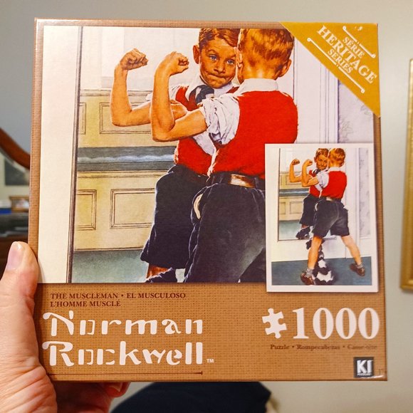 KI Puzzles | Games | Norman Rockwell 00 Piece The Muscle Man Wposter ...